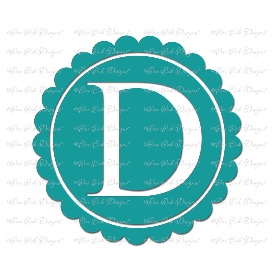 Scallop Monogram Alphabet Letter D SVG File Svg / Dxf / Pdf / - Etsy