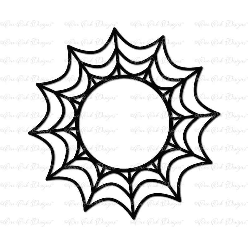 Spider Web Circle Monogram Frame SVG DXF PNG Cut File for - Etsy
