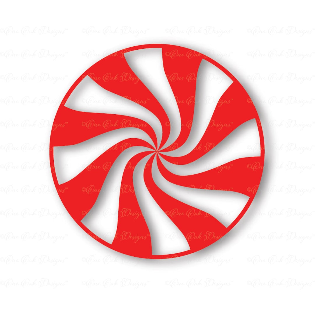 Peppermint Swirl Christmas Candy SVG DXF PNG Cut File for Cameo Cricut ...