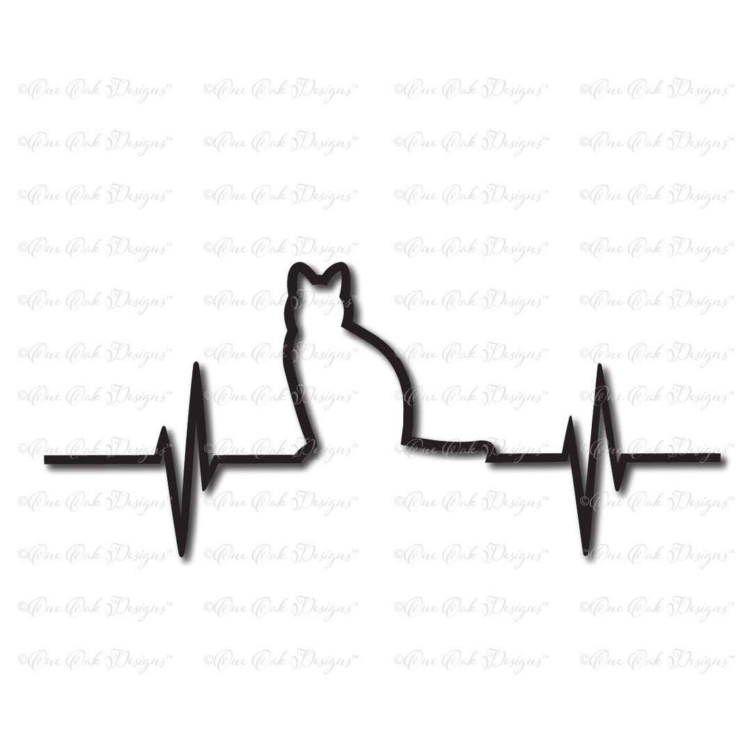 Cat EKG Svg Dxf Png Pdf Jpg for Cameo Cricut & Other Electronic Cutting ...