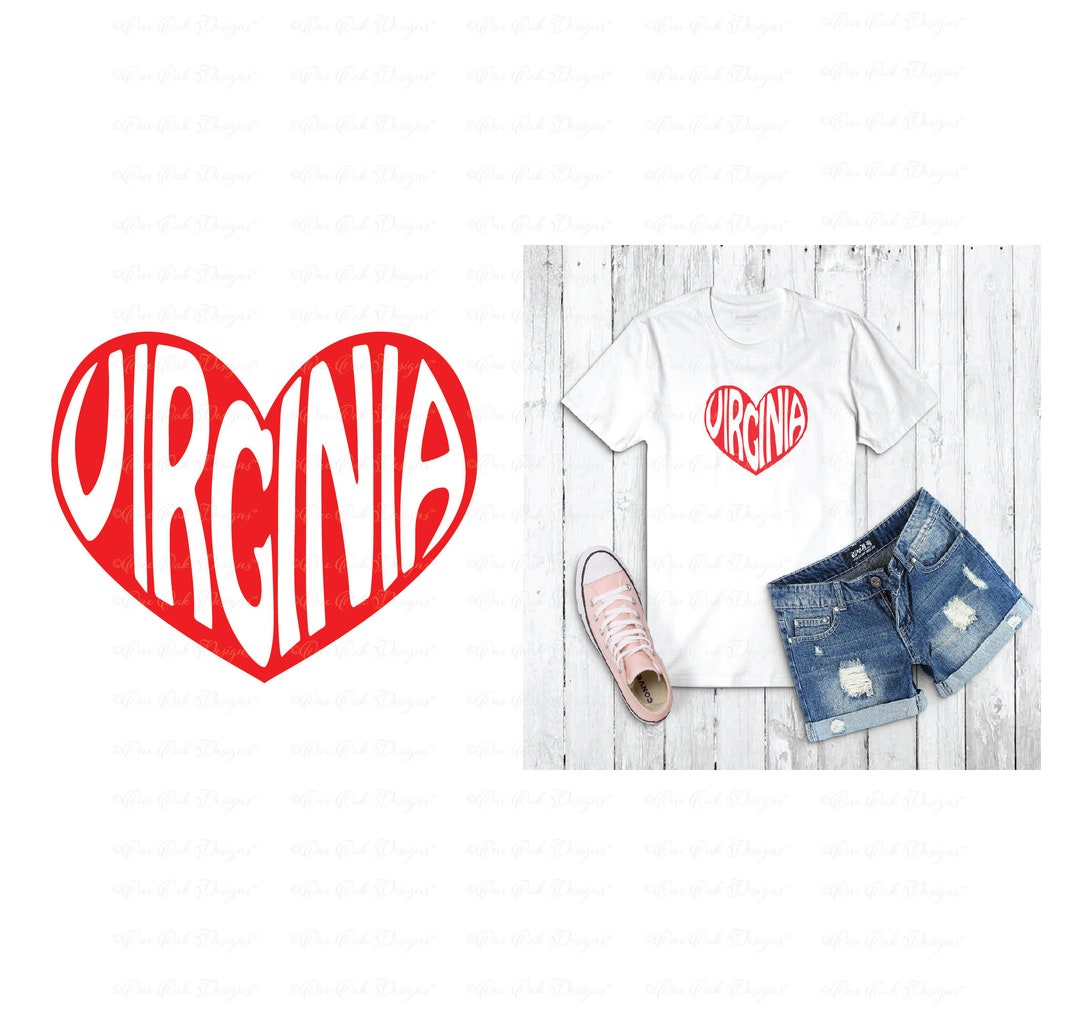 Virginia State Heart Word Art SVG File DXF / Png / Svg for Cameo ...