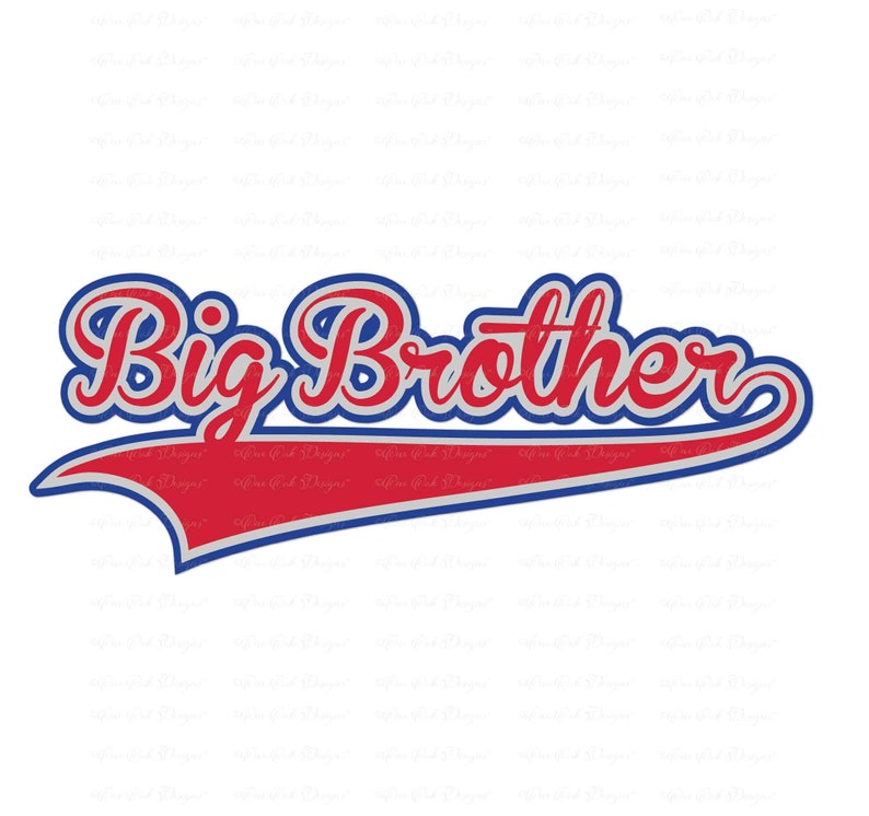 Big Brother Baseball Script SVG DXF PNG Cut File | Etsy