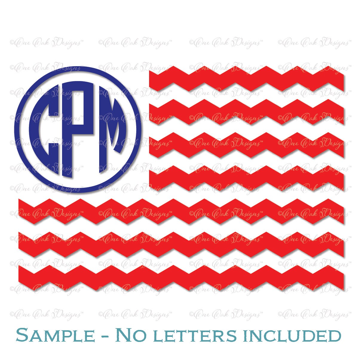 Chevron Flag Monogram Frame SVG File Svg / DXF / PDF / Jpg for Cameo ...