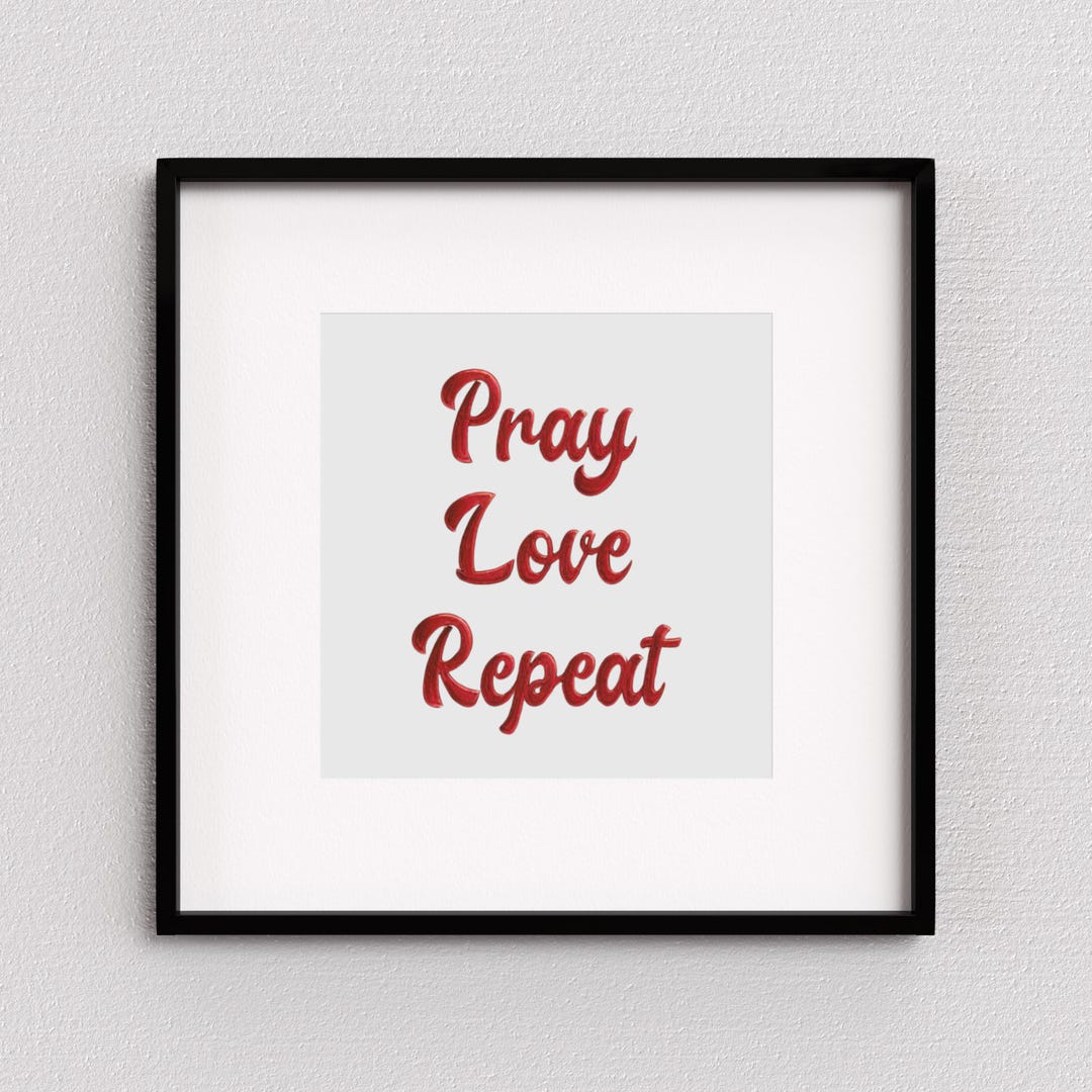 Pray Love Repeat Christian Slogan Transparent PNG - Etsy
