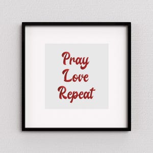Pray Love Repeat Christian Slogan Transparent PNG - Etsy