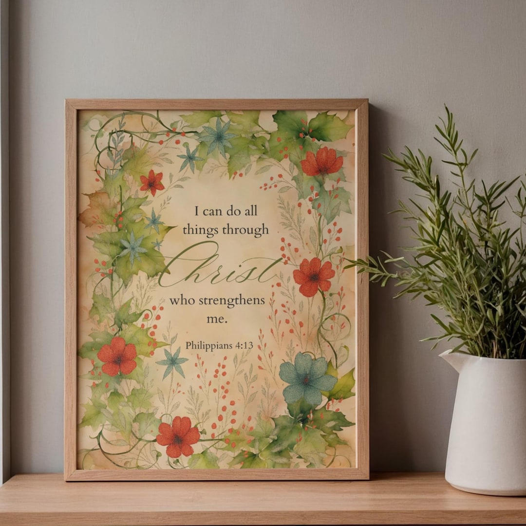 Philippians 4:13 Wall Art | I Can Do All Things Scripture Print ...