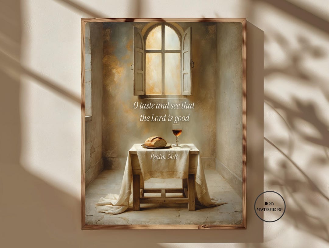 Taste and See Psalm 34:8 Scripture Print Christian Art Wall (digital ...