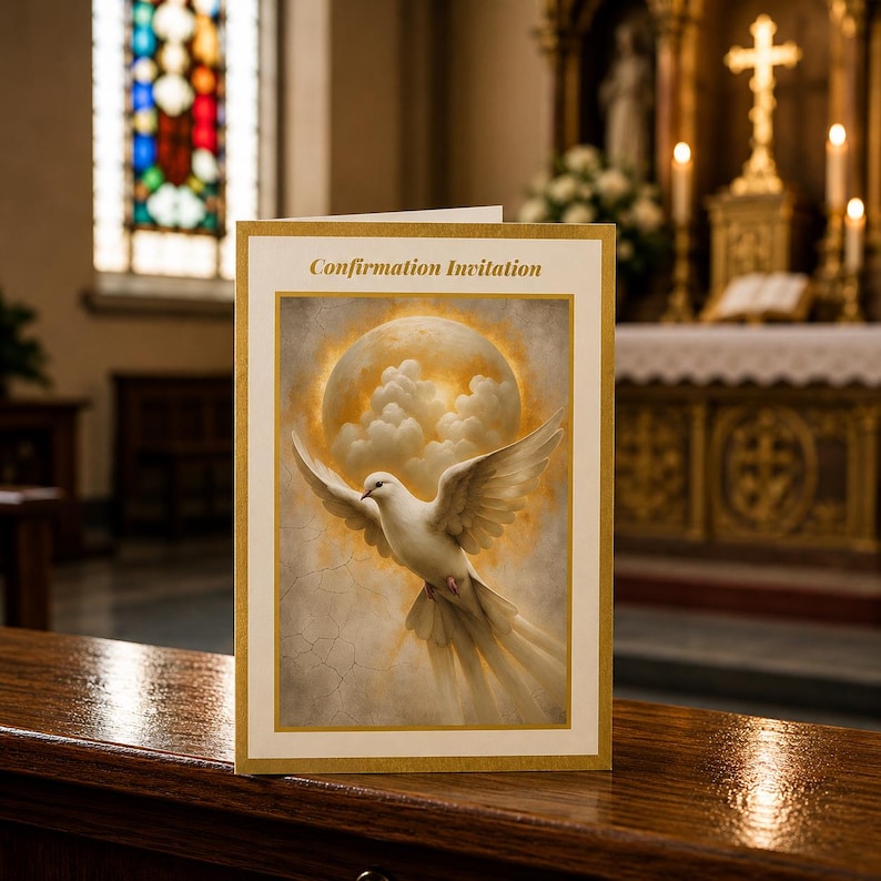 Gold Foil Holy Spirit Dove A6 Confirmation Card With Envelope - Etsy UK