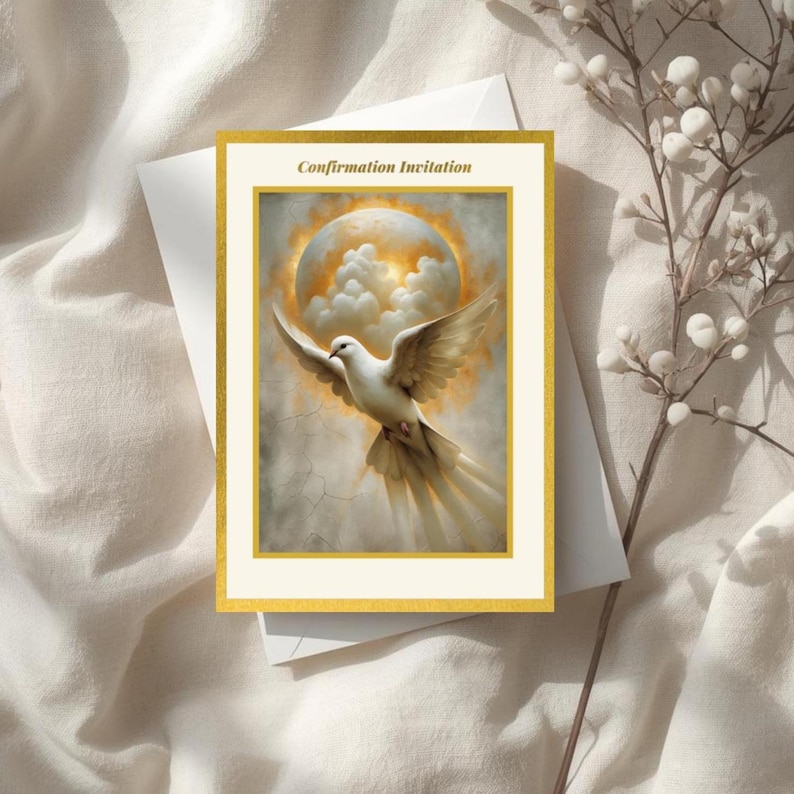 Gold Foil Holy Spirit Dove A6 Confirmation Card With Envelope - Etsy UK