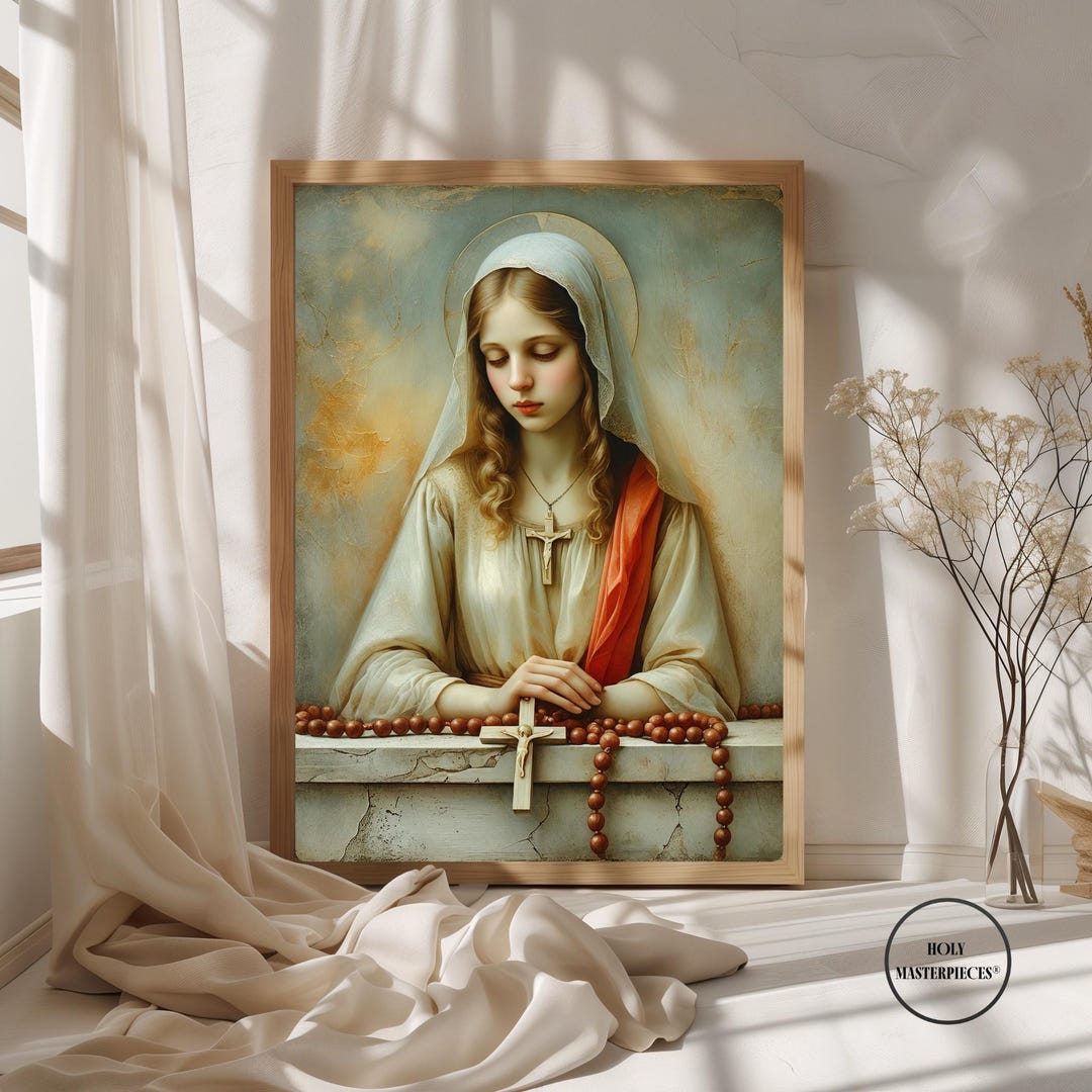 Rosary Offering Print | Catholic Art Wall Decor (digital Download) - Etsy