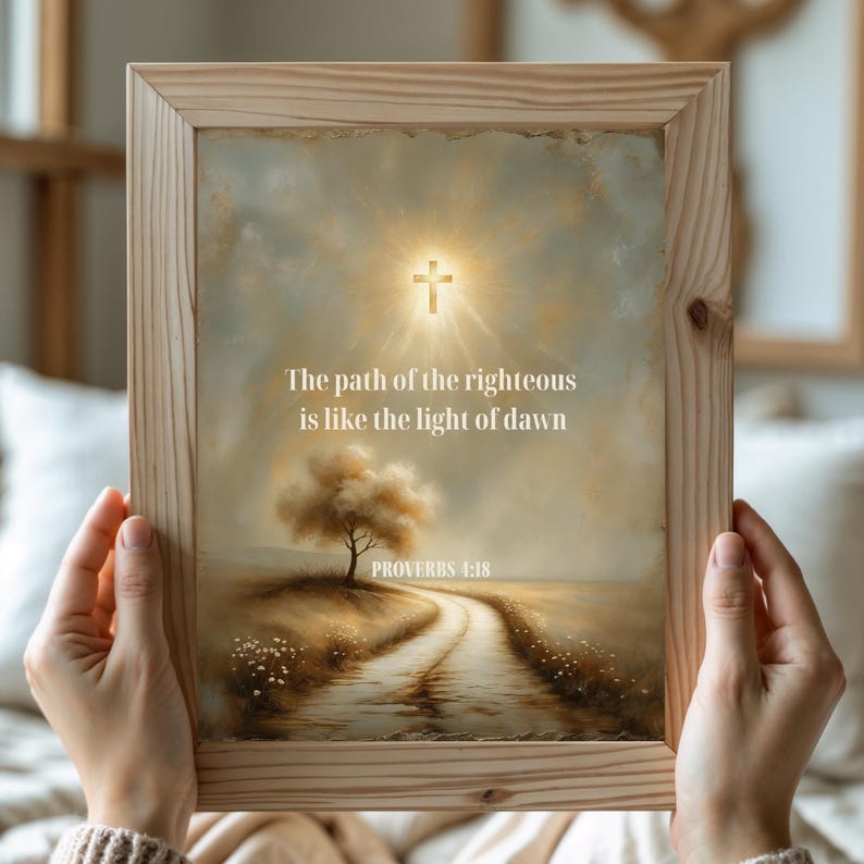 The Path of the Righteous Bible Verse Wall Art | Proverbs Scripture ...