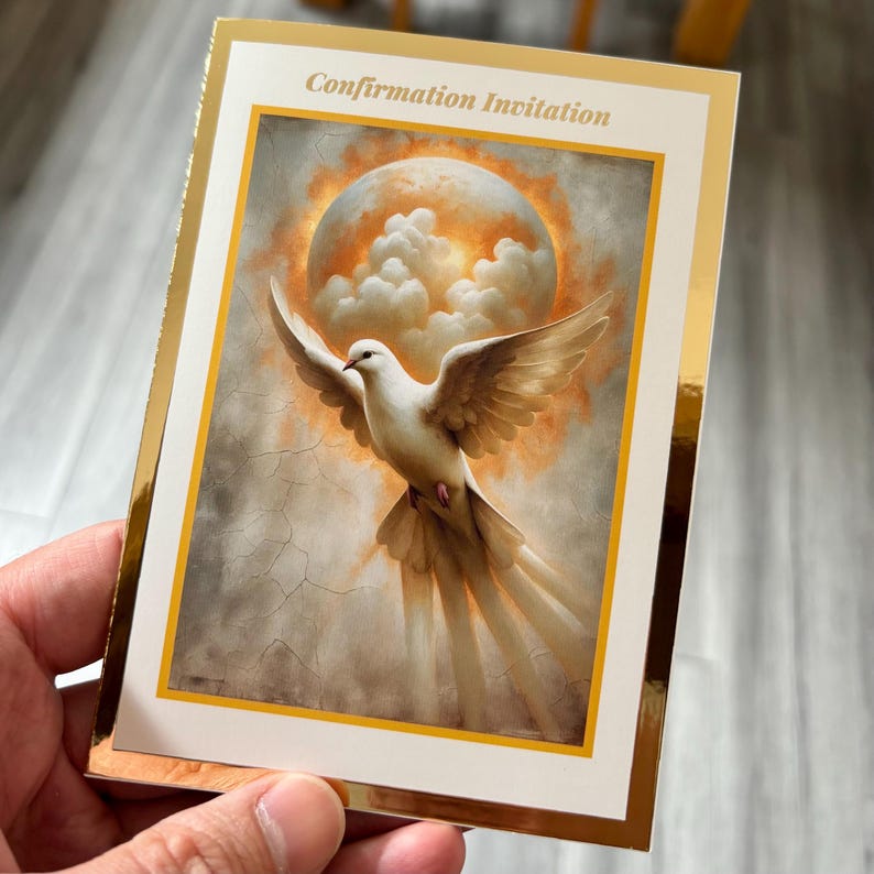 Gold Foil Holy Spirit Dove A6 Confirmation Card With Envelope - Etsy UK