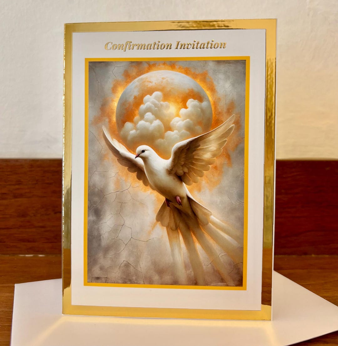 Gold Foil Holy Spirit Dove A6 Confirmation Card With Envelope - Etsy UK