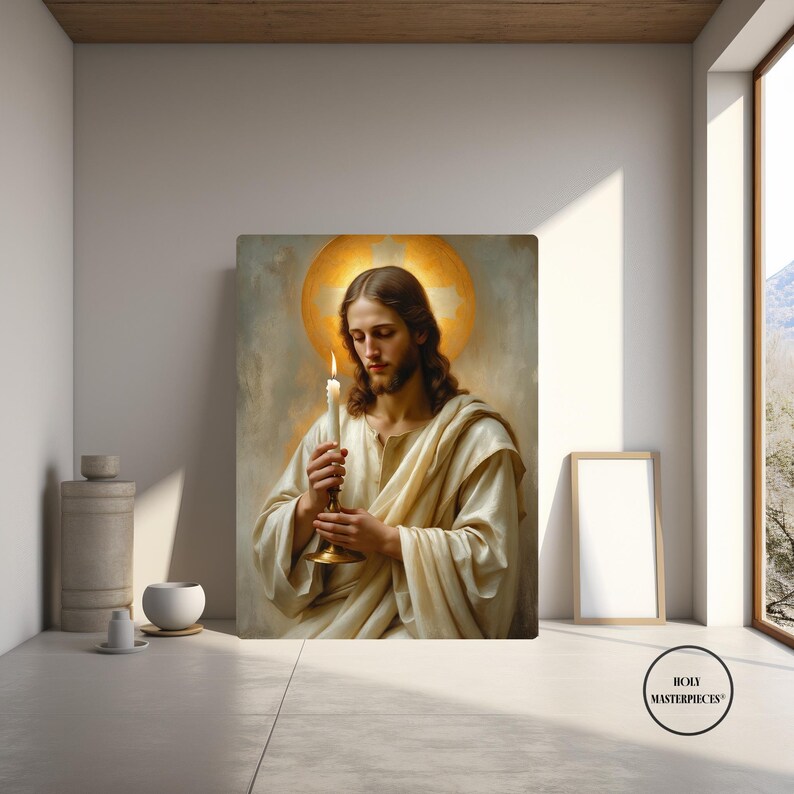Christ With a Candle Print | Catholic Art Wall Decor (digital Download ...
