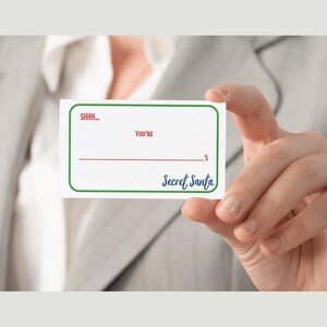 Secret Santa Name Draw Printable Cards Holiday Party Gift Exchange Tool ...