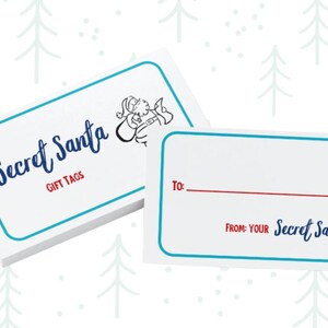 Secret Santa Gift Tags Printable Festive Christmas Holiday Gift ...