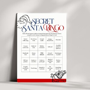 Secret Santa Bingo Game Printable 25 Pre-filled Bingo Cards Blank Card ...