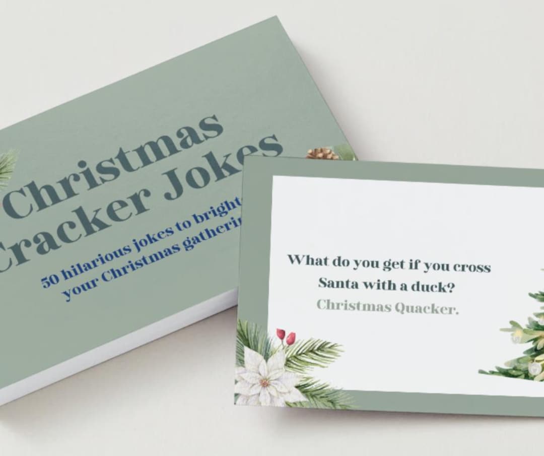 Printable Christmas Cracker Jokes 50 Holiday Joke Cards for Parties Fun ...