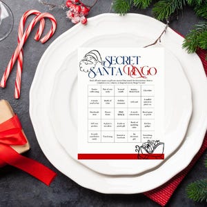 Secret Santa Bingo Game Printable 25 Pre-filled Bingo Cards Blank Card ...