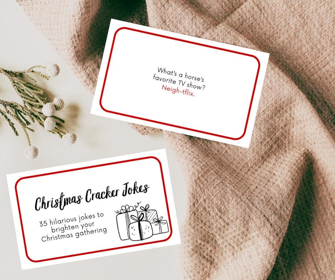 Printable Christmas Cracker Jokes 35 Holiday Joke Cards for Parties Fun ...