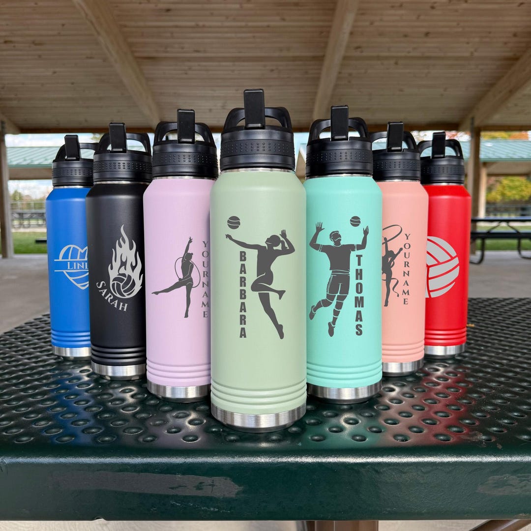 Custom Sports 32 Oz Water Bottle, Personalized Team Player Tumbler ...