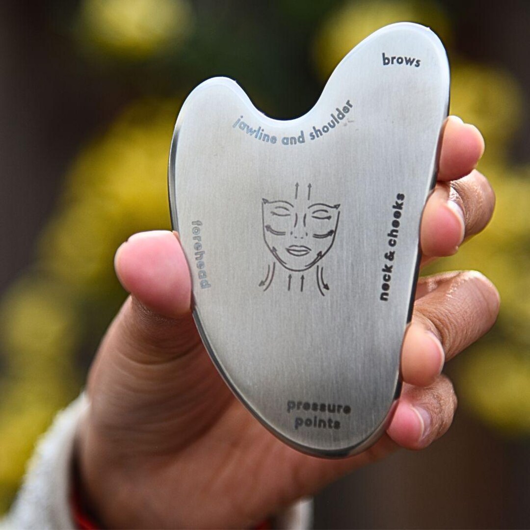 Stainless Steel Face Gua Sha For Sculpting Depuffing Fine Lines And