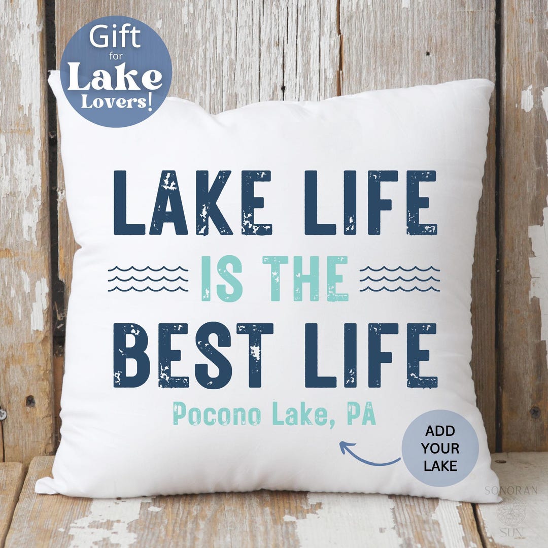 Lake House Pillow, Lake Lover Gift, Personalized Lake Pillow, Lake ...