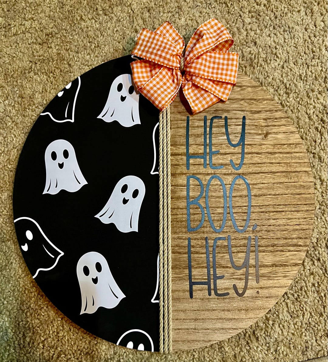Halloween Hey Boo, Hey Wooden Door Sign - Etsy