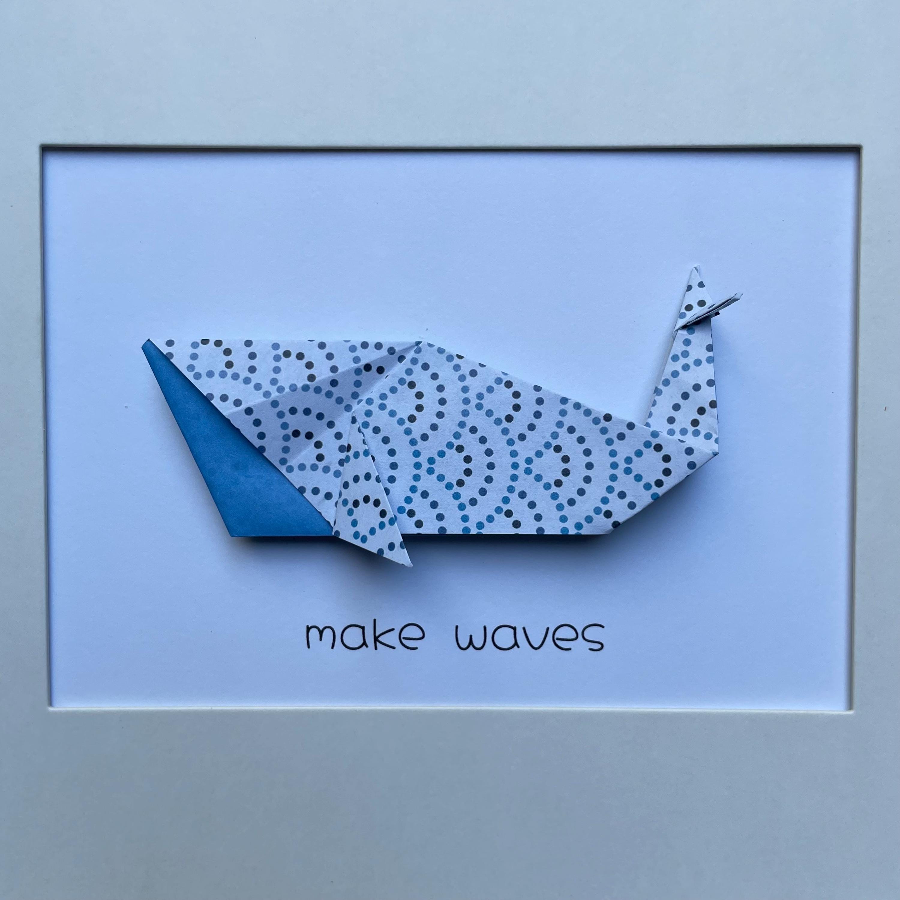 Personalized Origami Whale Art – “make Waves” or Phrase of Choice ...