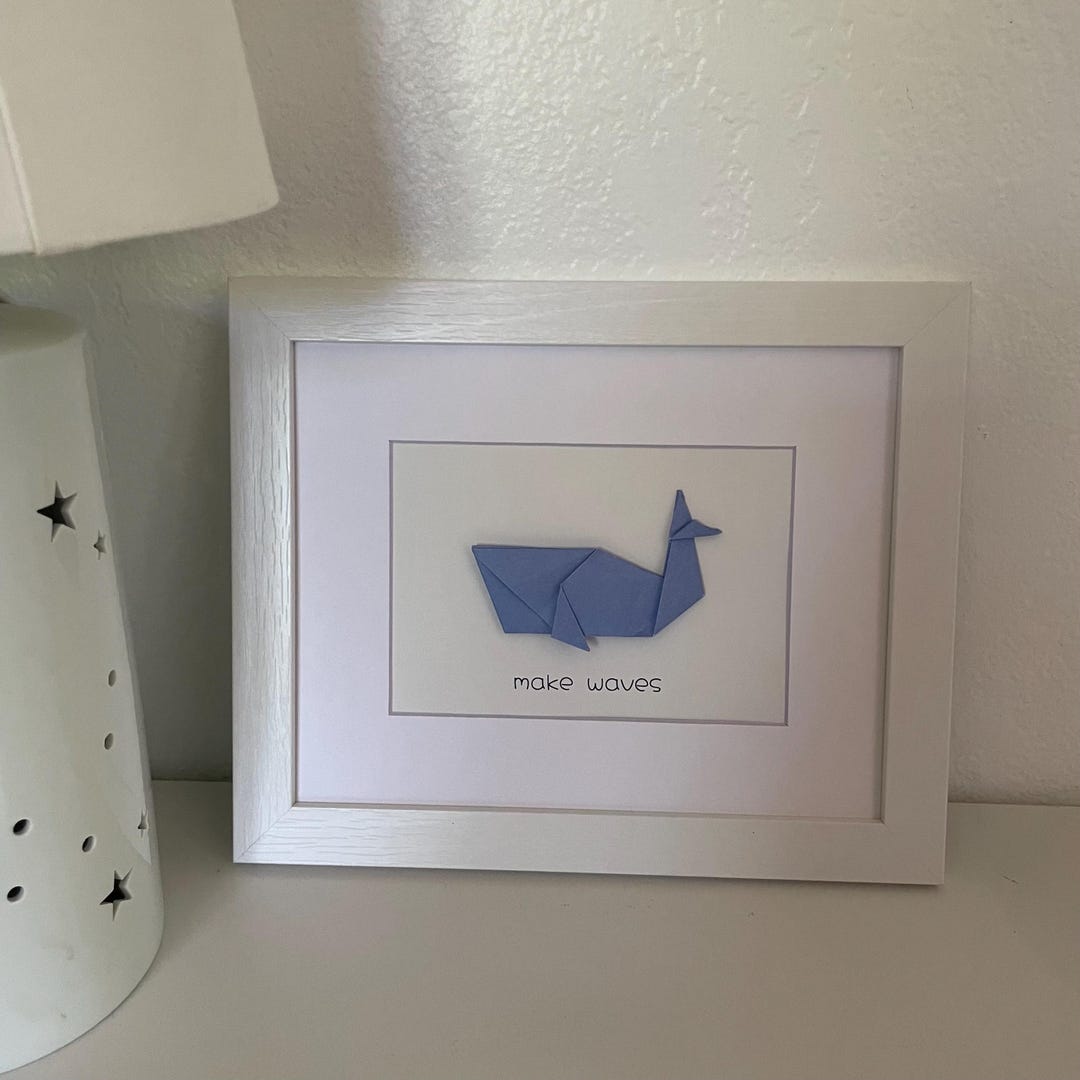 Personalized Origami Whale Art – “make Waves” or Phrase of Choice ...