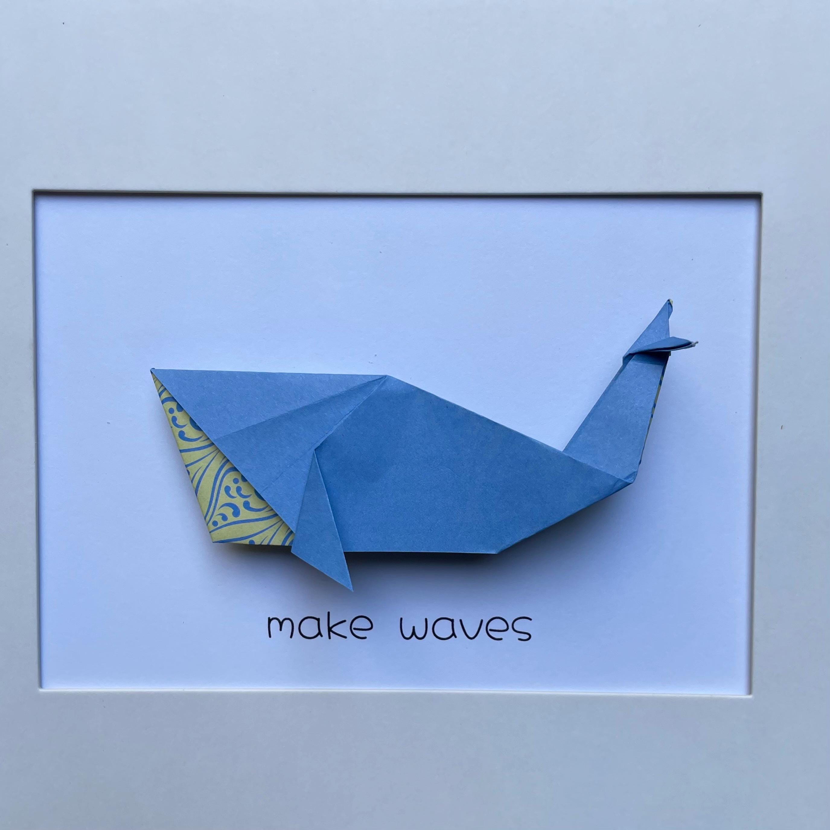 Personalized Origami Whale Art – “make Waves” or Phrase of Choice ...
