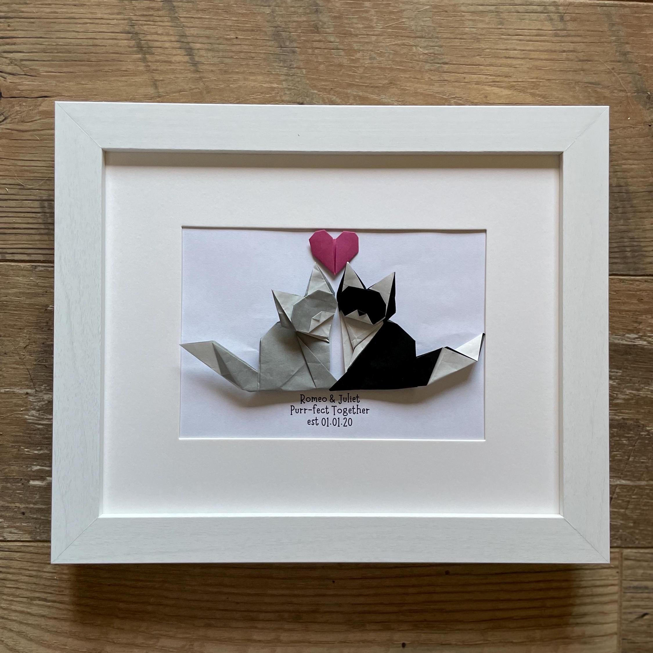 Personalized Origami for Cat Lovers. First Wedding Anniversary. Gift ...