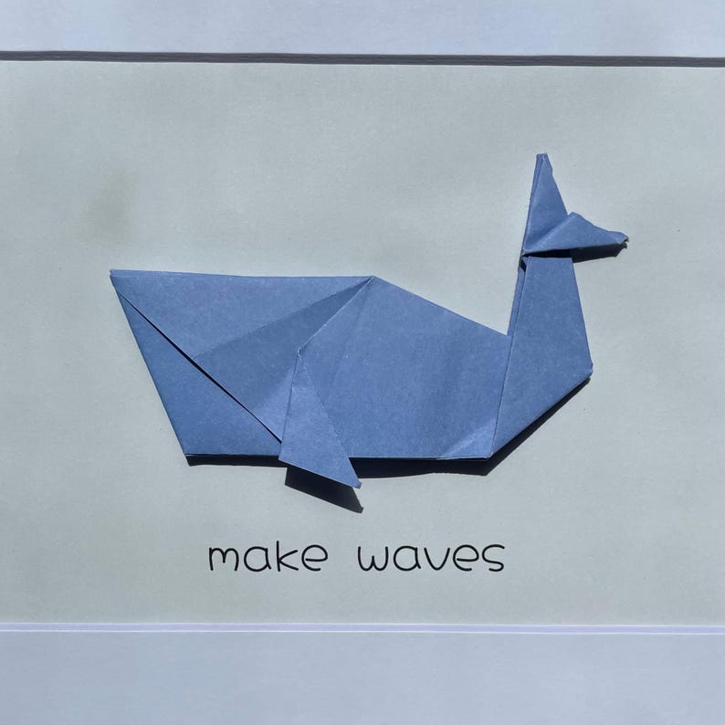 Personalized Origami Whale Art – “make Waves” or Phrase of Choice ...