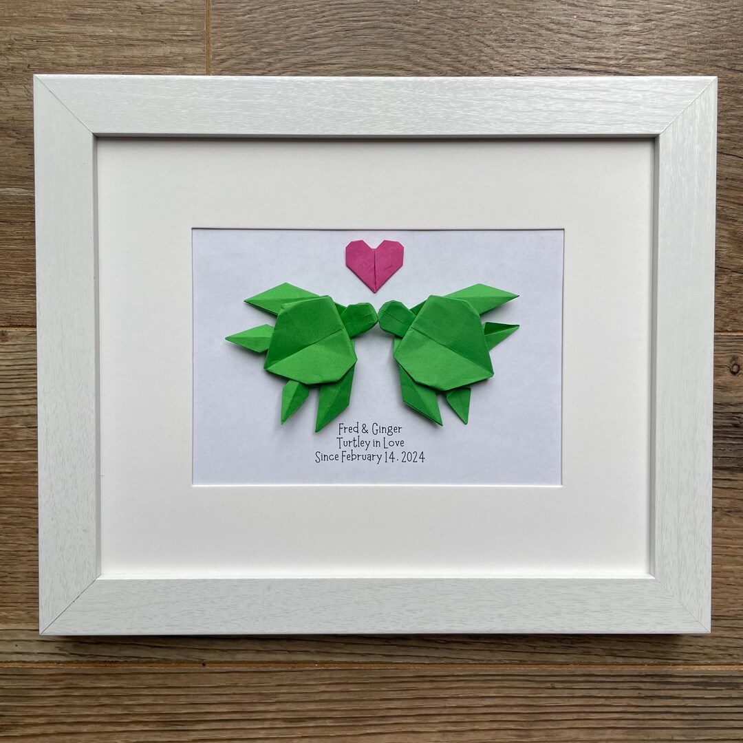 Personalized Origami Sea Turtle Art. Unique Valentine's Day or Wedding ...