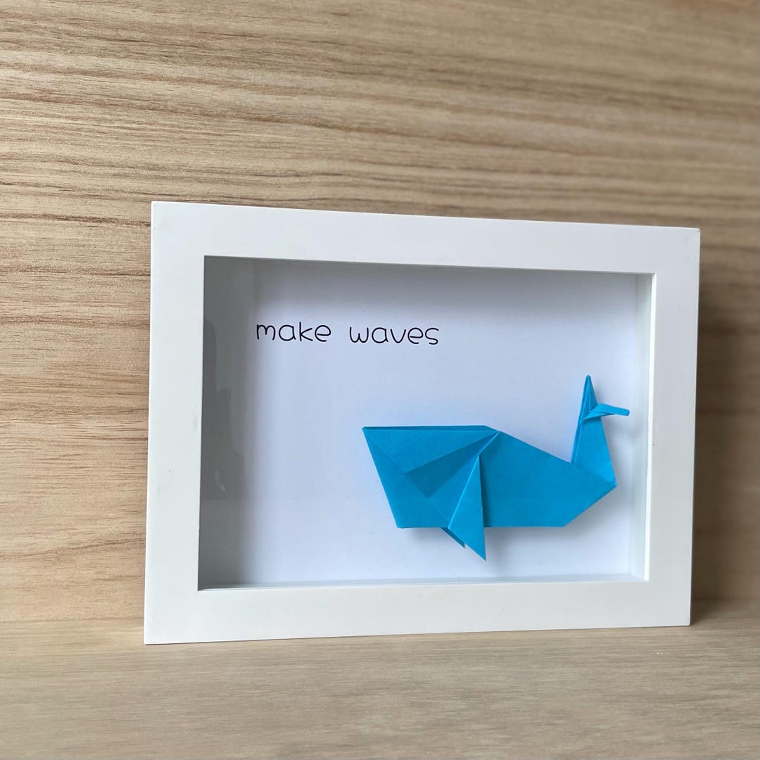 Custom Origami Whale Art – “make Waves” or Phrase of Choice ...