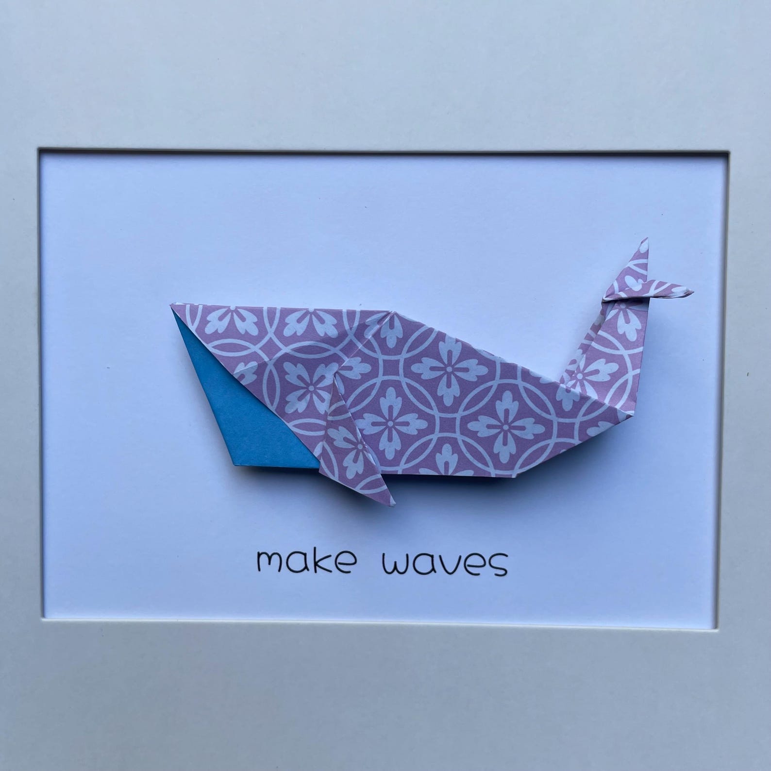 Personalized Origami Whale Art – “make Waves” or Phrase of Choice ...