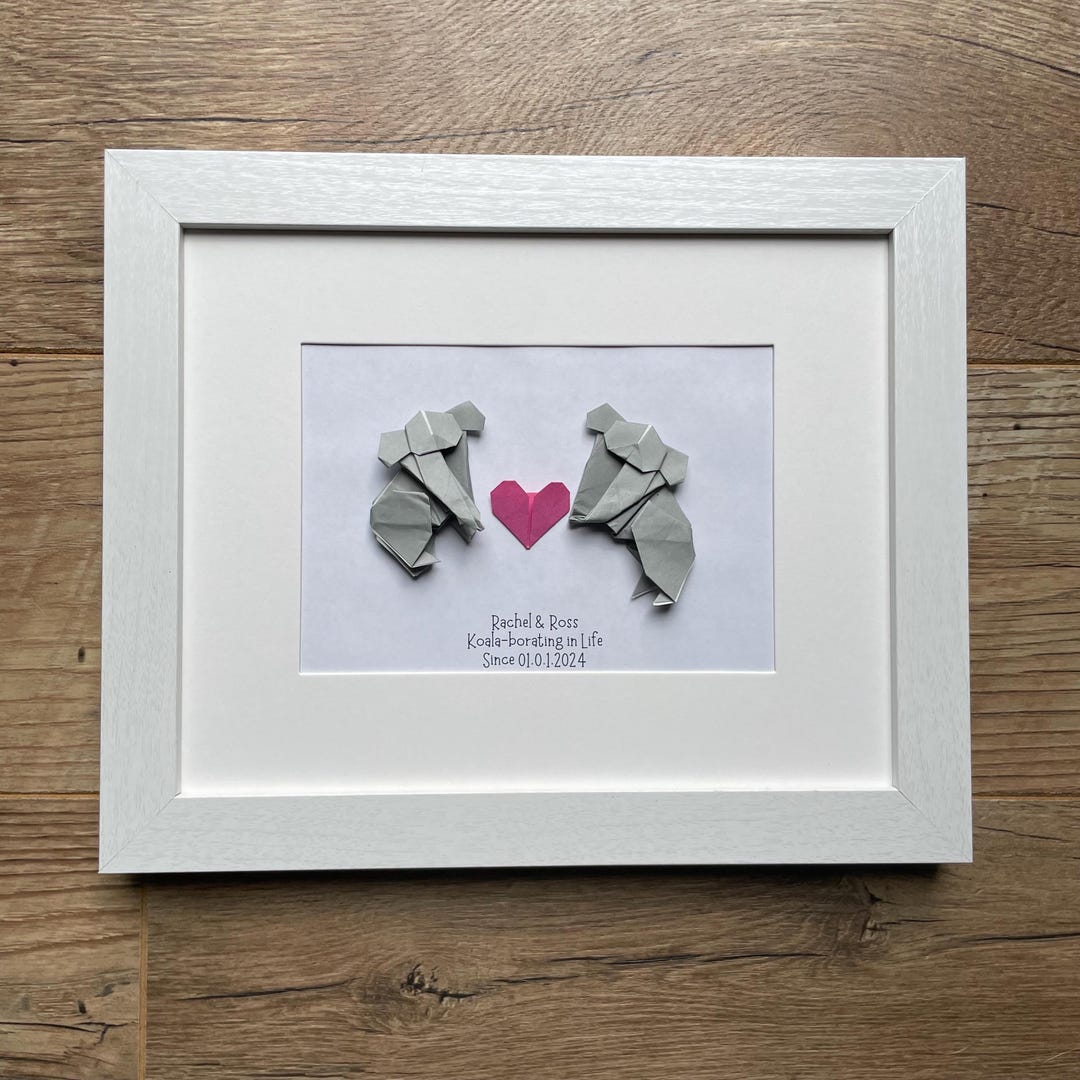 Personalized Origami Koala Love Art. Unique Valentine's Day or Wedding ...
