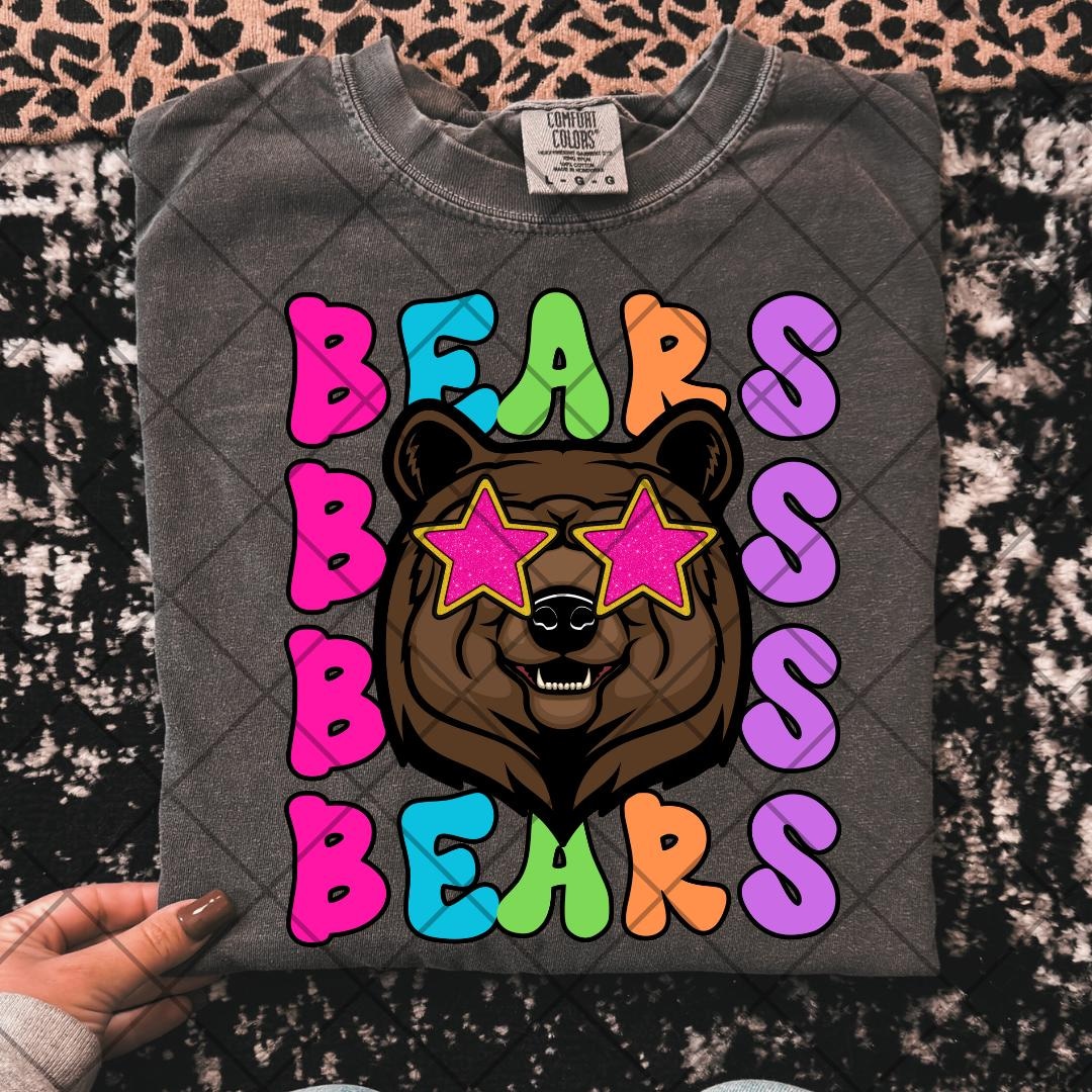 Preppy Bears Png Bears Sunglasses Png Bears School Mascot Png Colorful ...