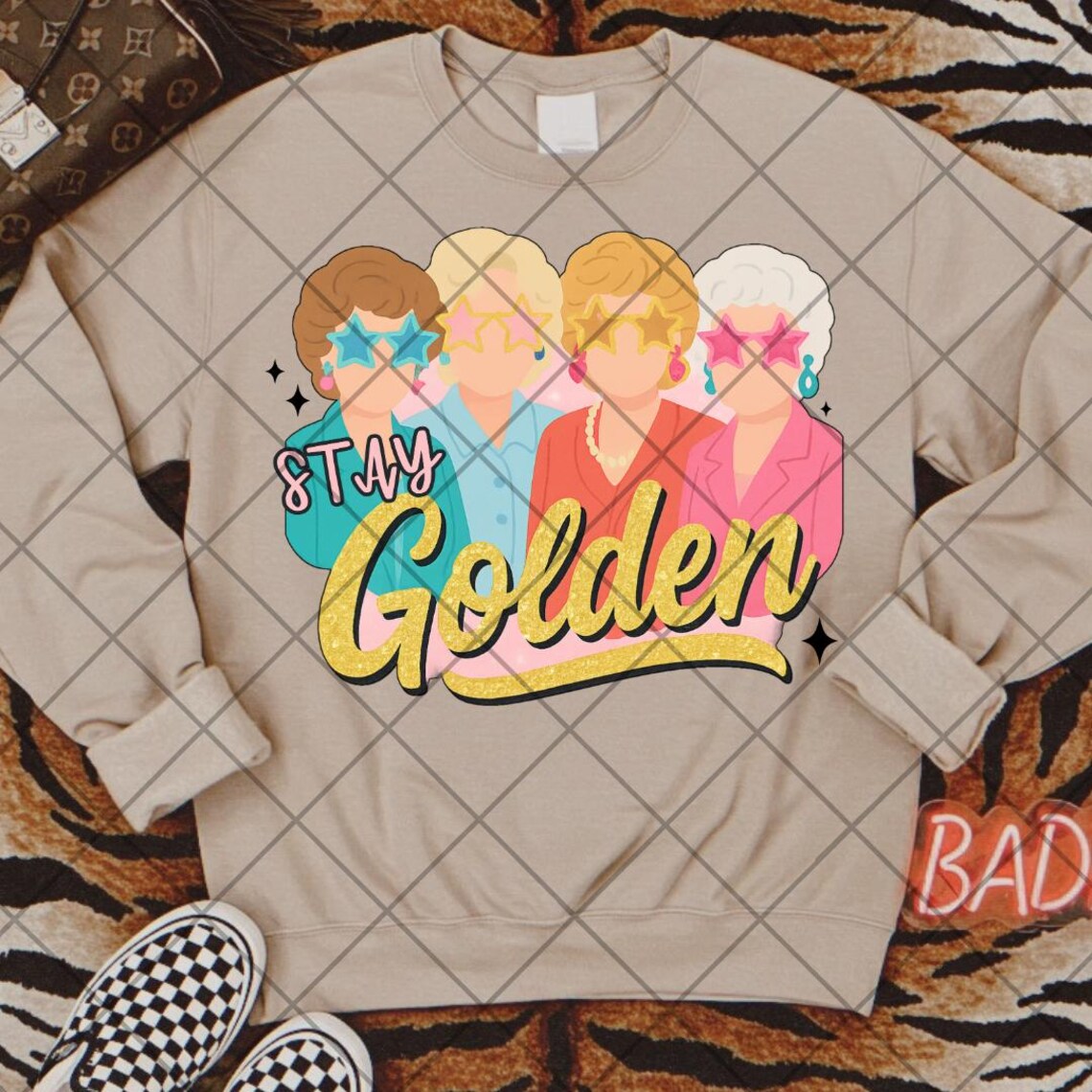 Preppy Old Women Png Grunge Png the Girls Png Golden Shirt Png Funny ...