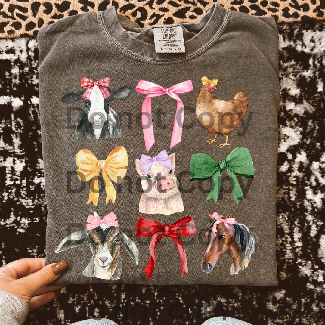 Farm Animal Coquette Png Farm Animal Bows Png Farm Animal Shirt Png ...