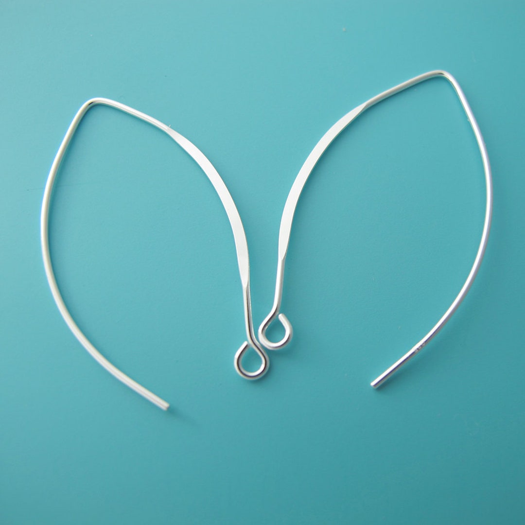 10 Pcs (5 Pairs) 37mm 18 Gauge Sterling Silver Thick Long Ear Wires ...