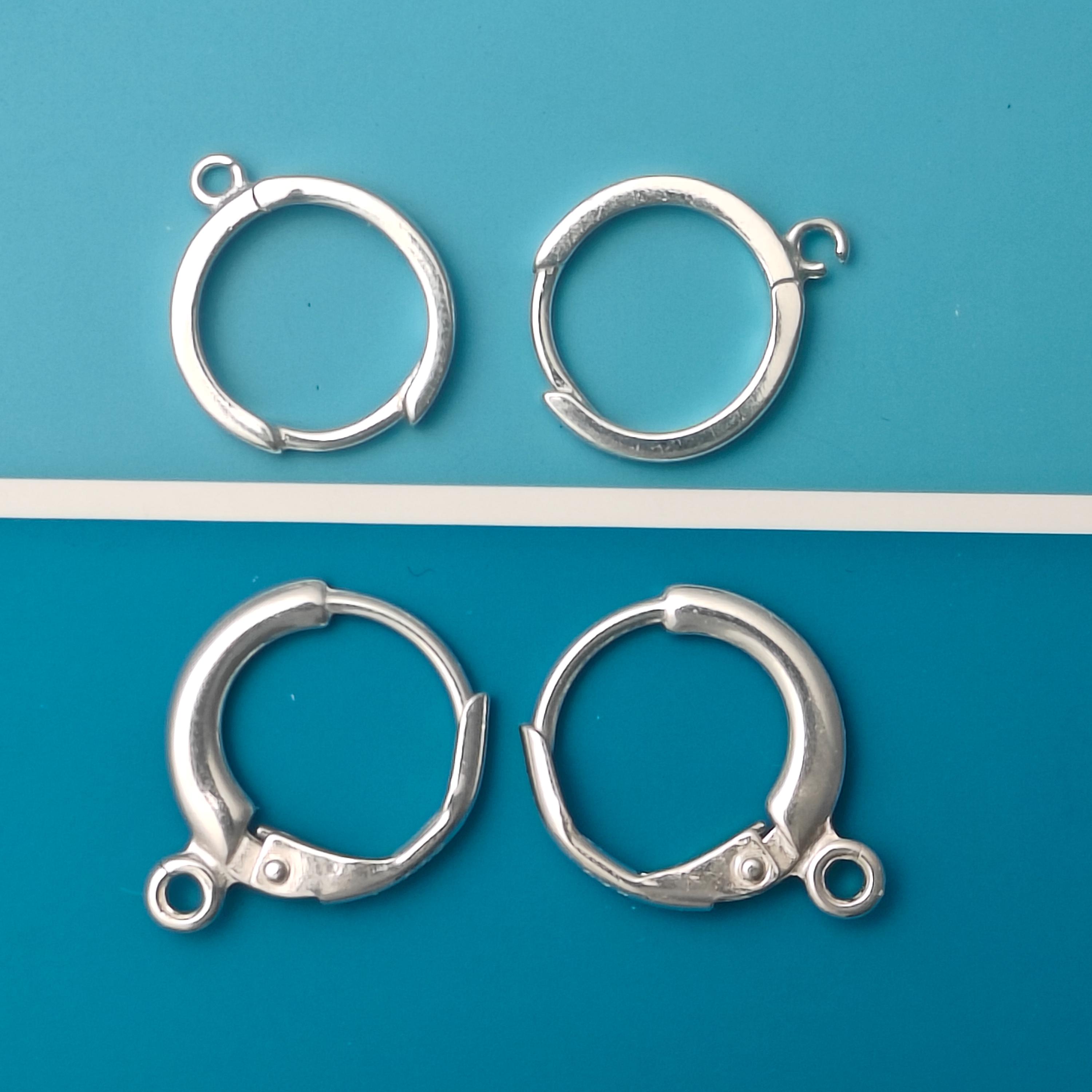 10 Pcs (5 Pairs) Sterling Silver Round Lever Back Ear Wires 10mm ...