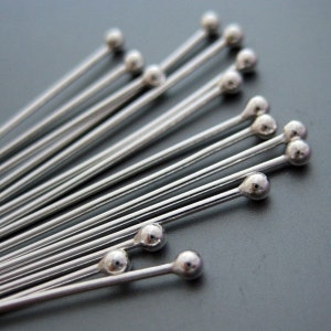 20 Pcs 2 Inch Thick 21 Gauge Sterling Silver Head Pin (PSS120) - Etsy