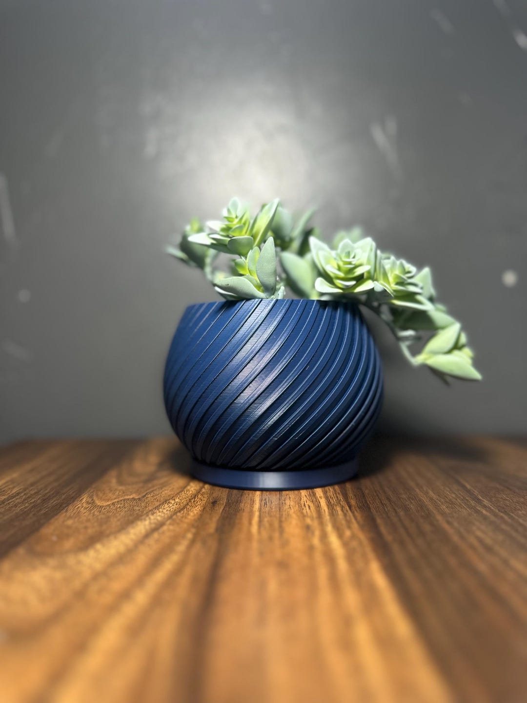 4.5" Vortex Planter - Modern Spiral 3D Printed Pot With Drainage and ...