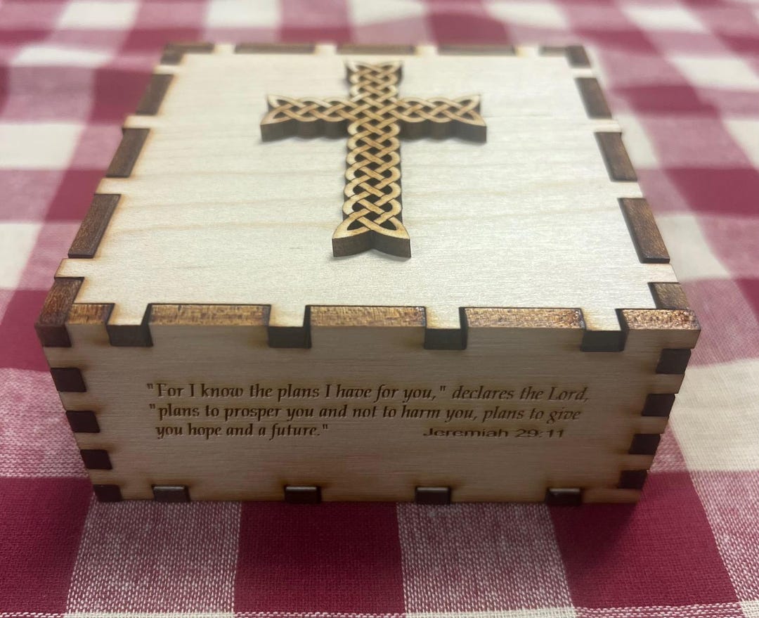 Wooden Celtic Cross Box - Etsy