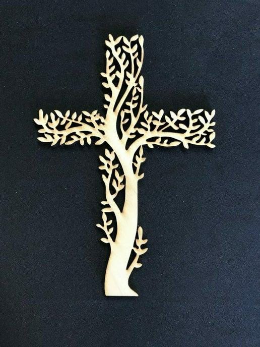 7" Righteous Branch Wooden Cross - Etsy