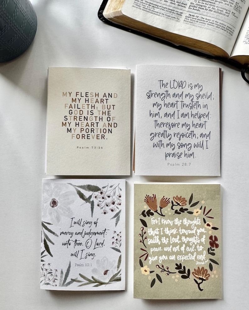 Encouragement & Faith Greeting Card Set | Christian Scripture Cards ...