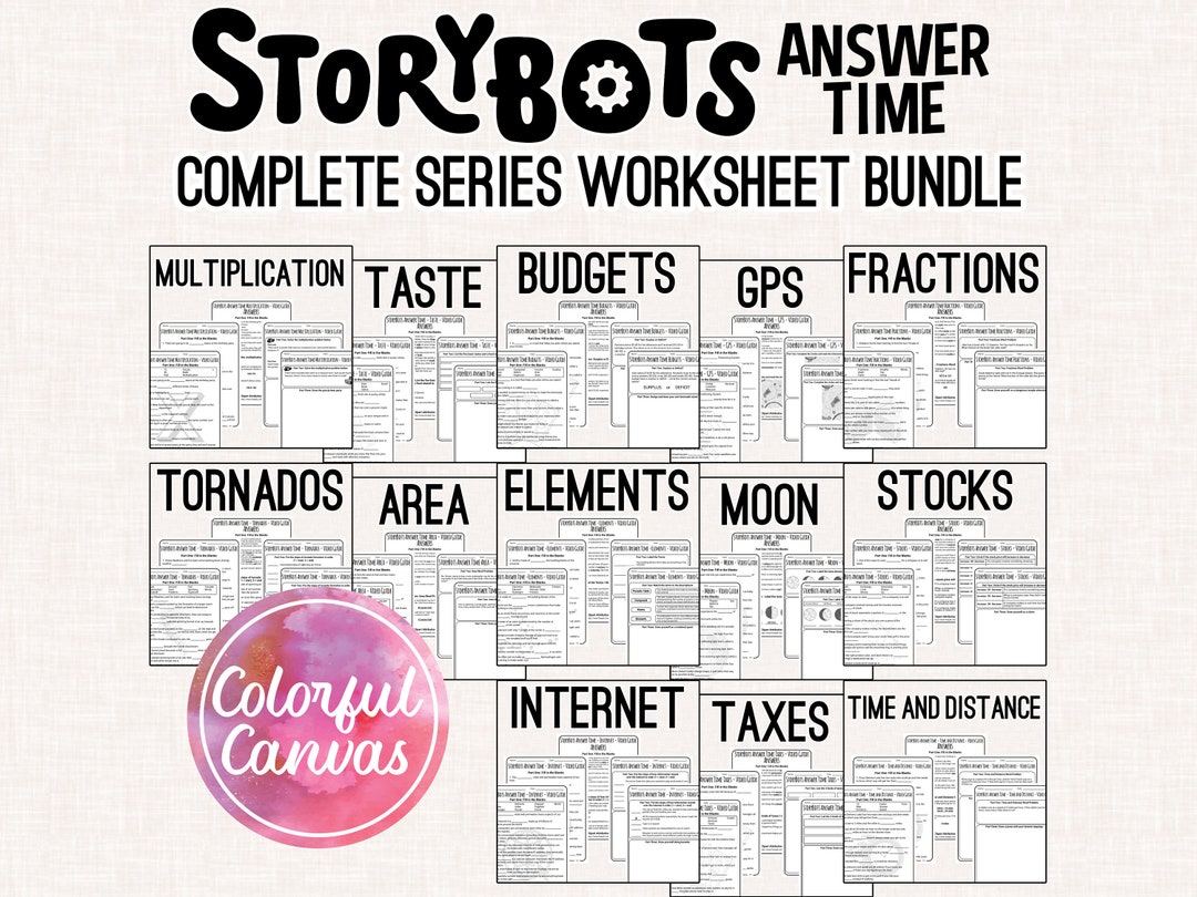 Storybots Answer Time 22 Episode COMPLETE SERIES BUNDLE | Worksheet ...