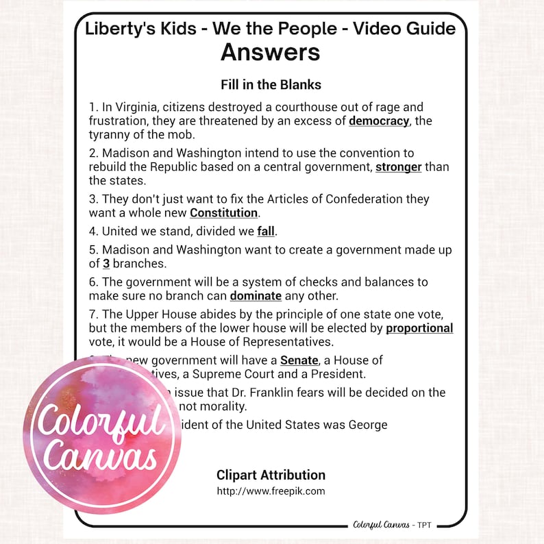 Libertys Kids 40 Episode COMPLETE SERIES BUNDLE Worksheet Video Guides ...
