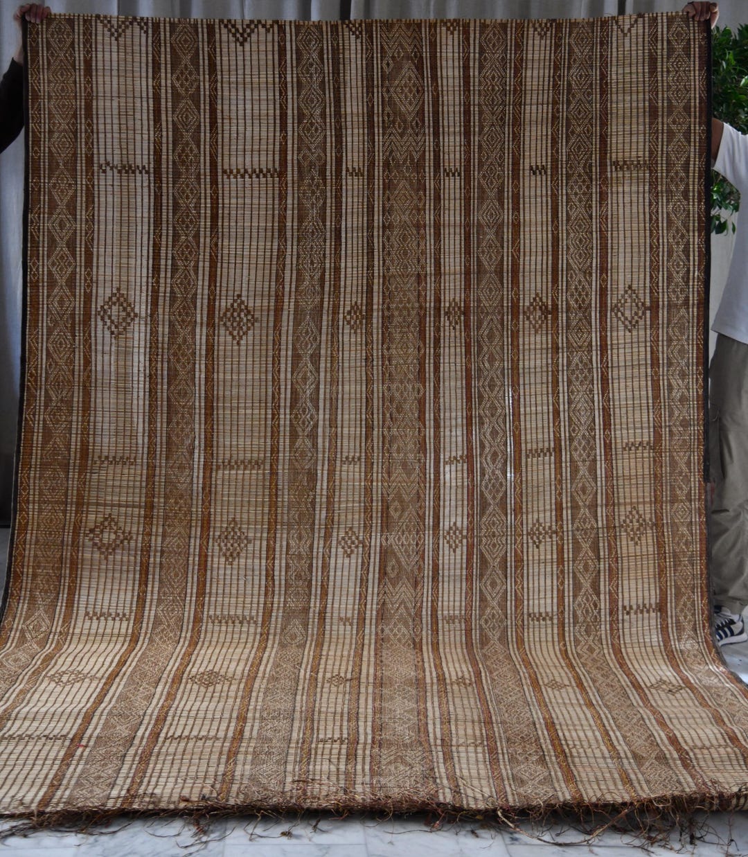 N13 Tuareg Mat, Huge Mauritanian Tuareg Mat,7.54ft X 10.36ft, African ...